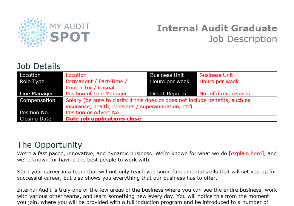 AFM19 - Job Descriptions - My Audit Spot